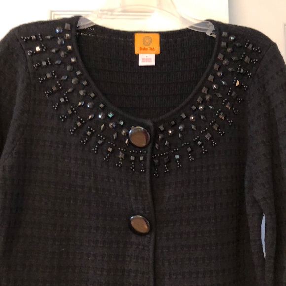 Ruby Rd. | Jackets & Coats | Ruby Rd 34 Sleeve Black Embellished Short ...